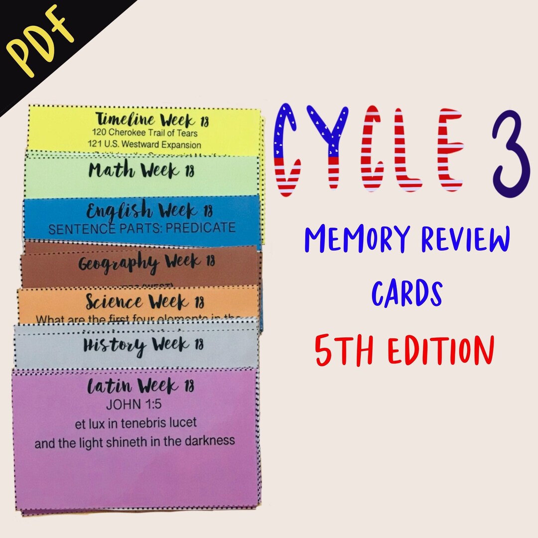 Cycle 3 Memory Review Cards PDF - Etsy