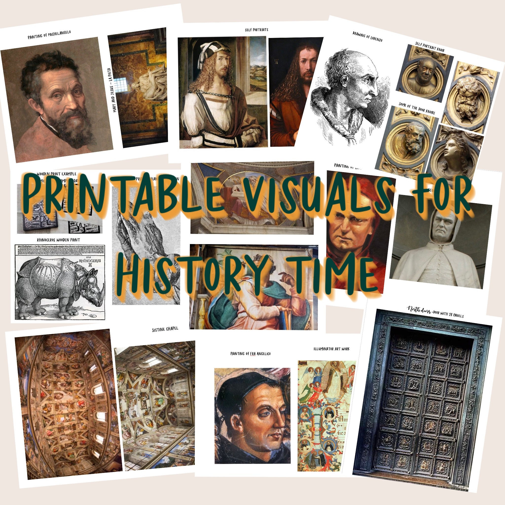 CC Cycle 1 Fine Arts - Great Artists - Weeks 13-18 - PDF - Etsy