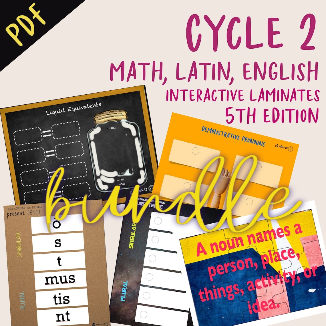 CC Cycle 2 - English, Latin, Math, Interactive Laminates - *PDF Bundle ...