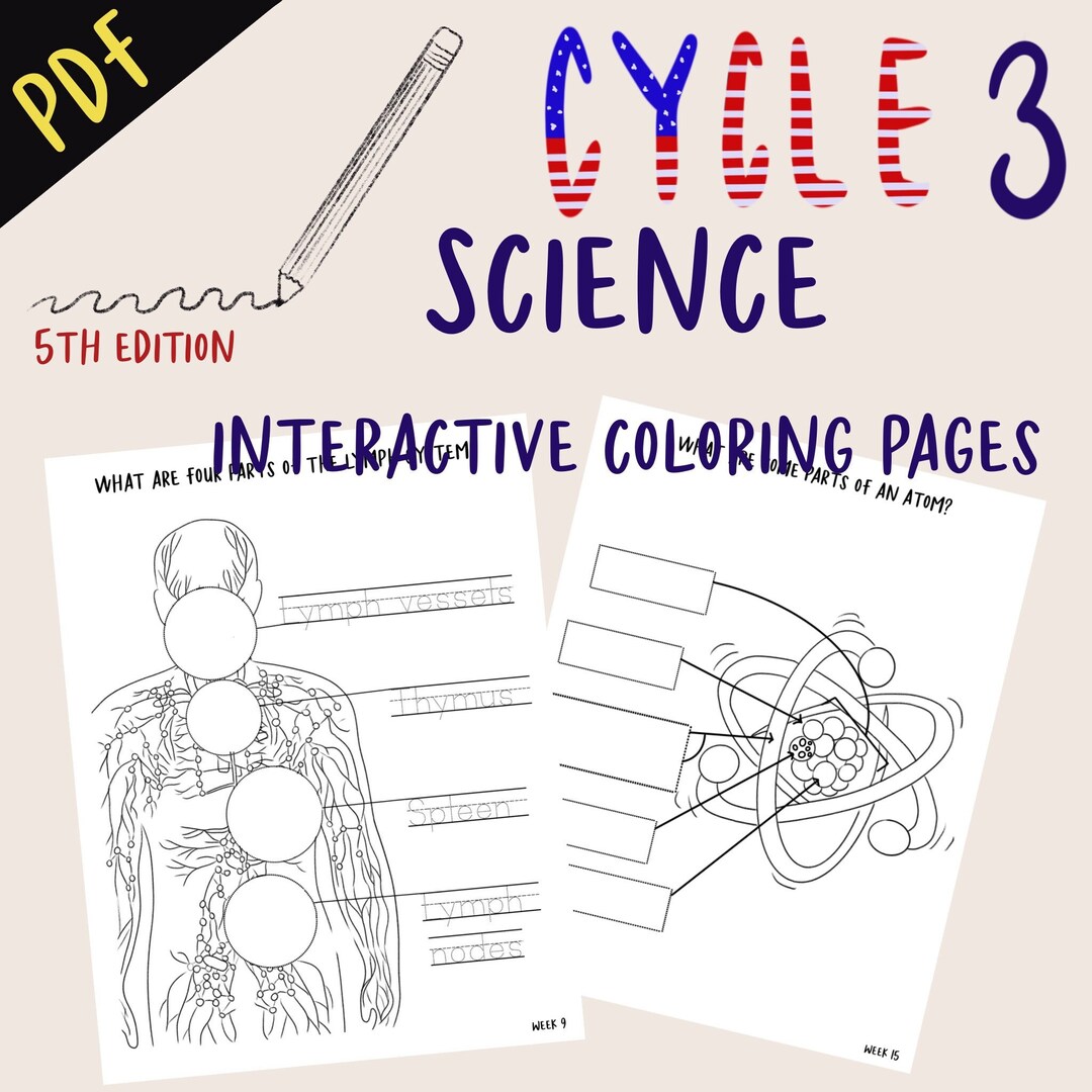 CC Cycle 3 Science Book Interactive Coloring Pages 5th Edition PDF - Etsy
