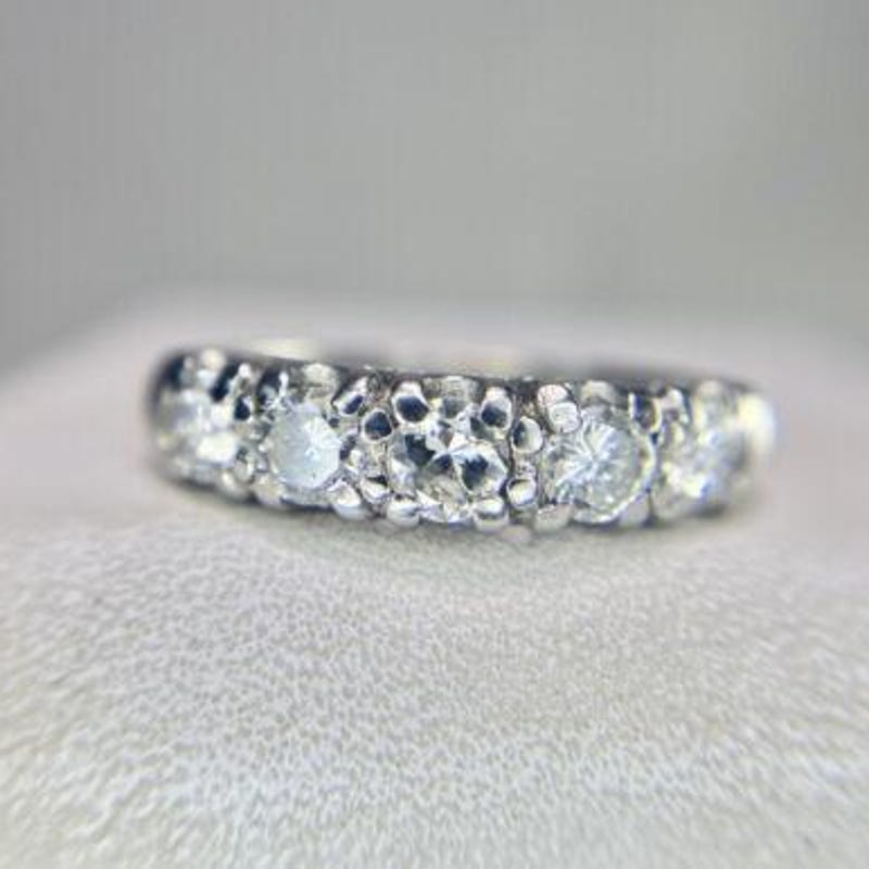 Platinum Color Stone Band - Etsy