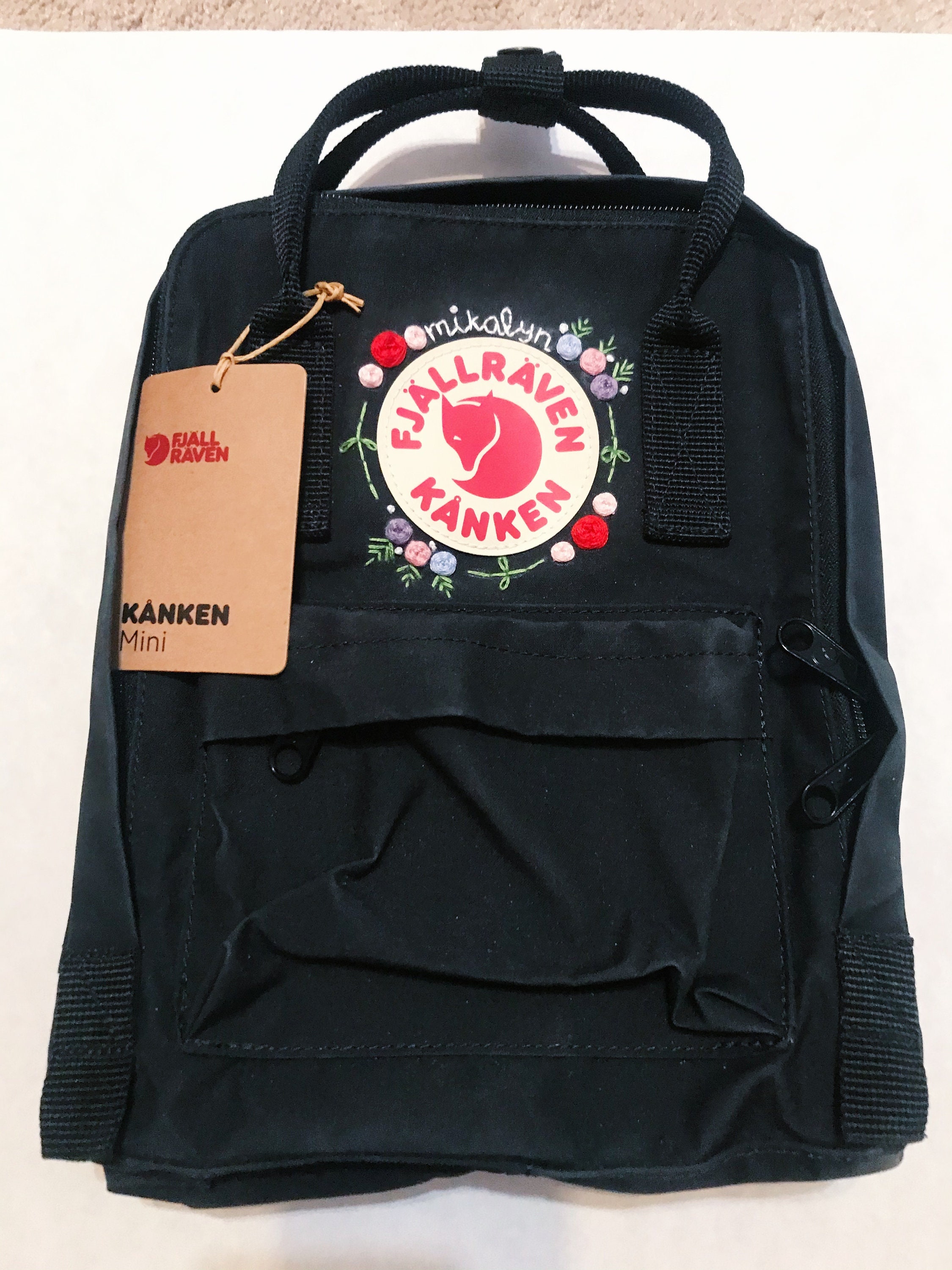 Mini, Classic W/ Name Custom-embroidery Kanken Backpack Floral ...
