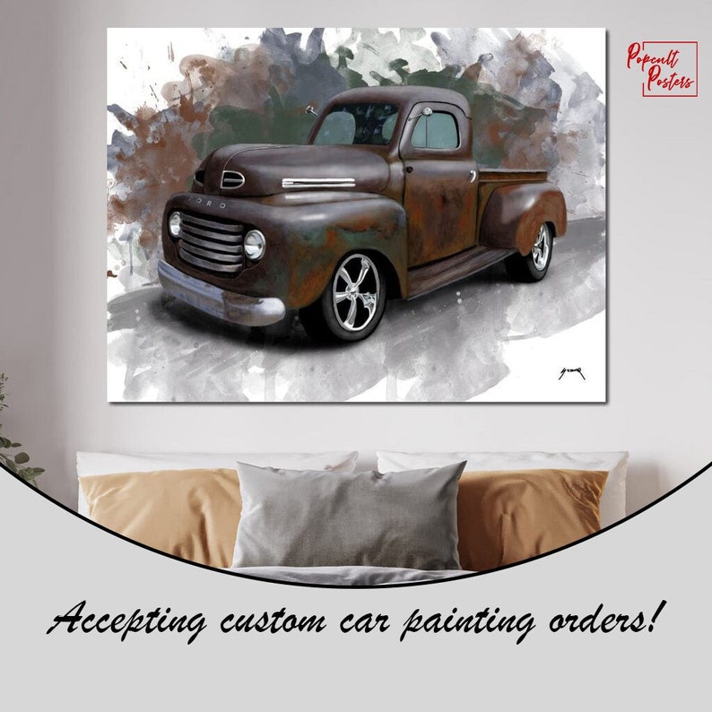 Unique Hand-painted Digital Car Painting Personalized Car Art 18x24 - Etsy