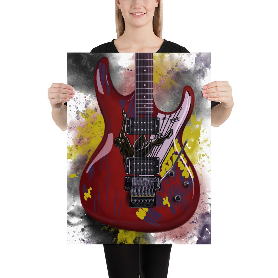 Alien Electric Guitar Art, Digital Drawing 18x24" - Etsy