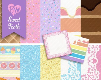 Sweet Tooth FULL KIT clipart & Papers | Etsy