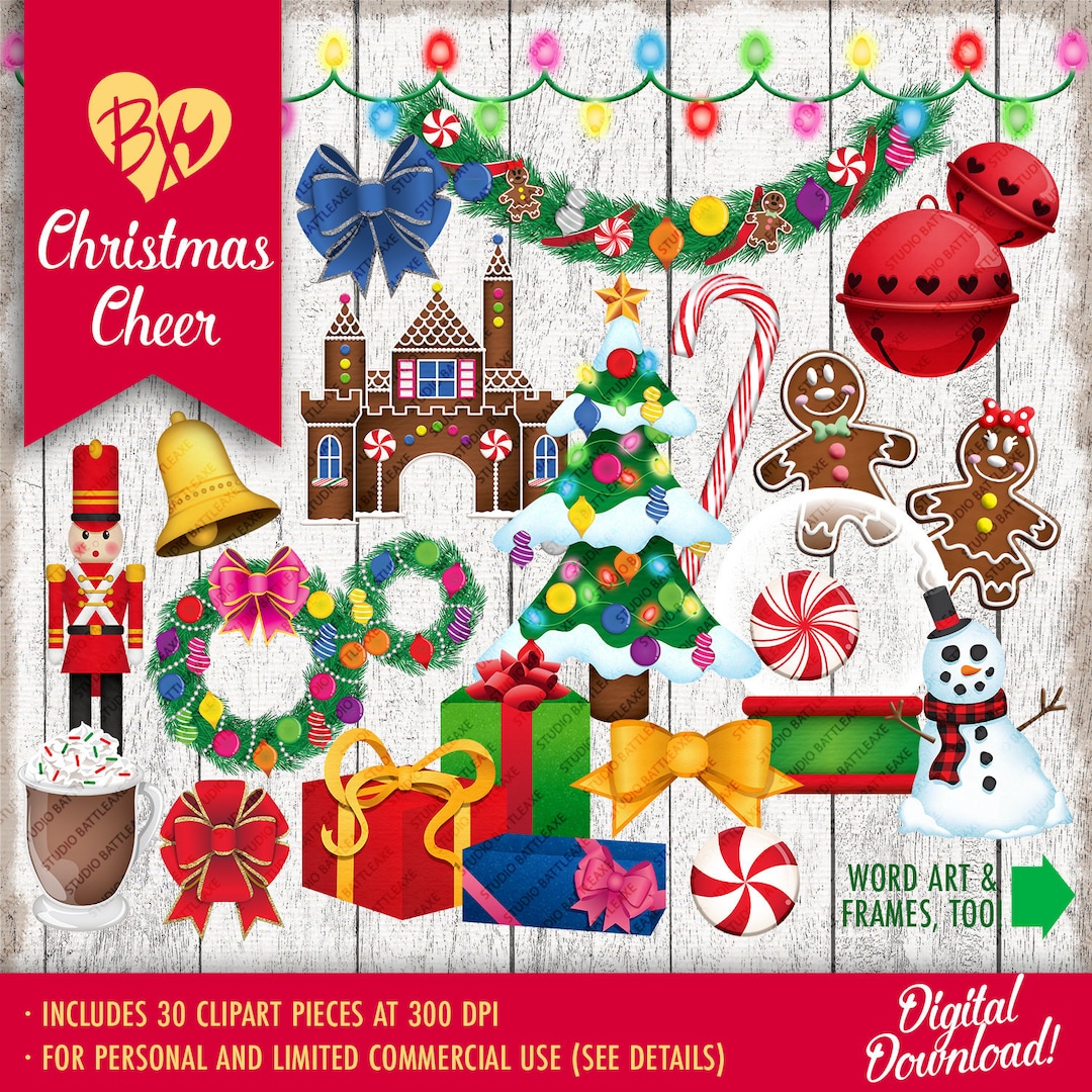 Christmas Cheer CLIPART ONLY - Etsy
