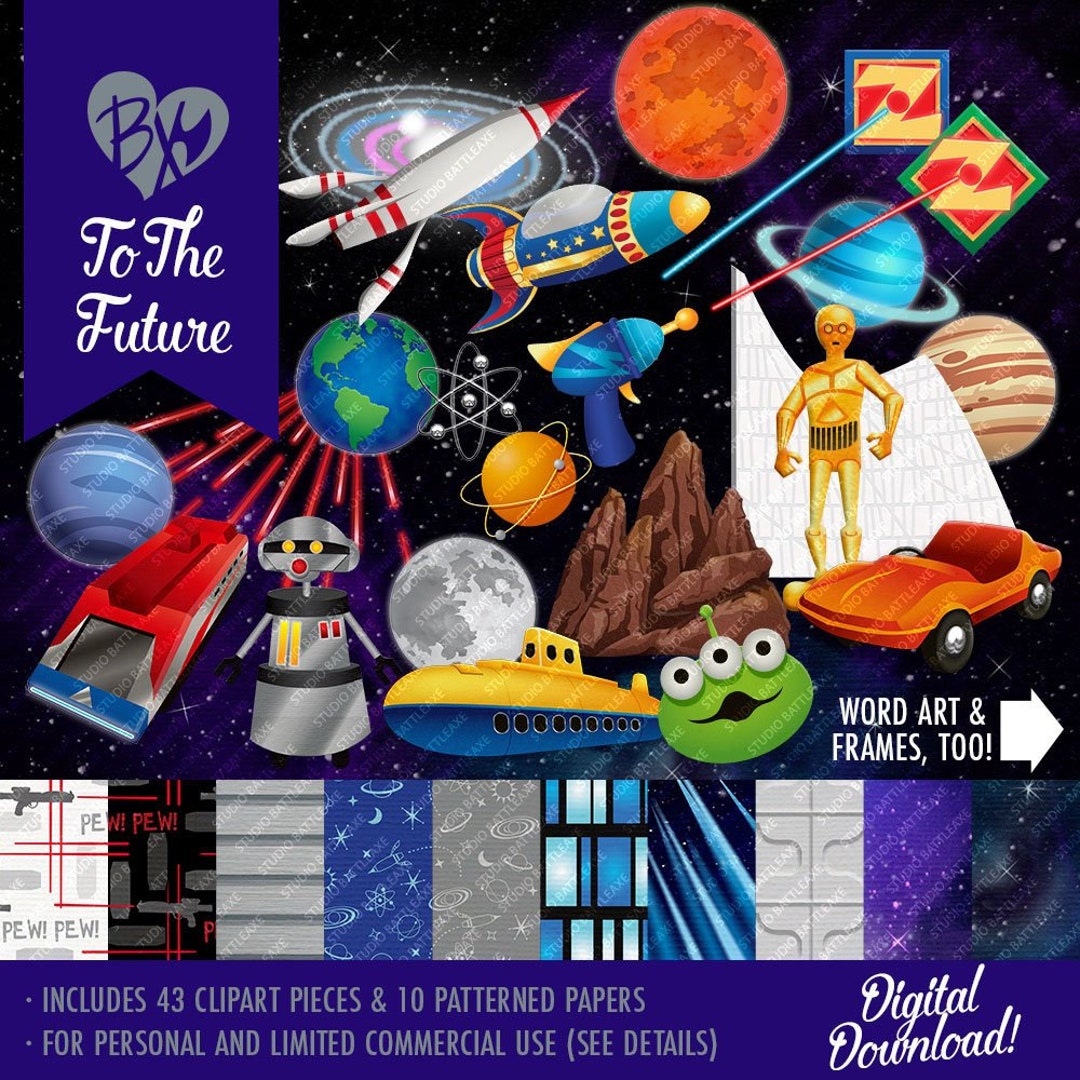 To the Future FULL KIT (clip Art & Papers) - Etsy