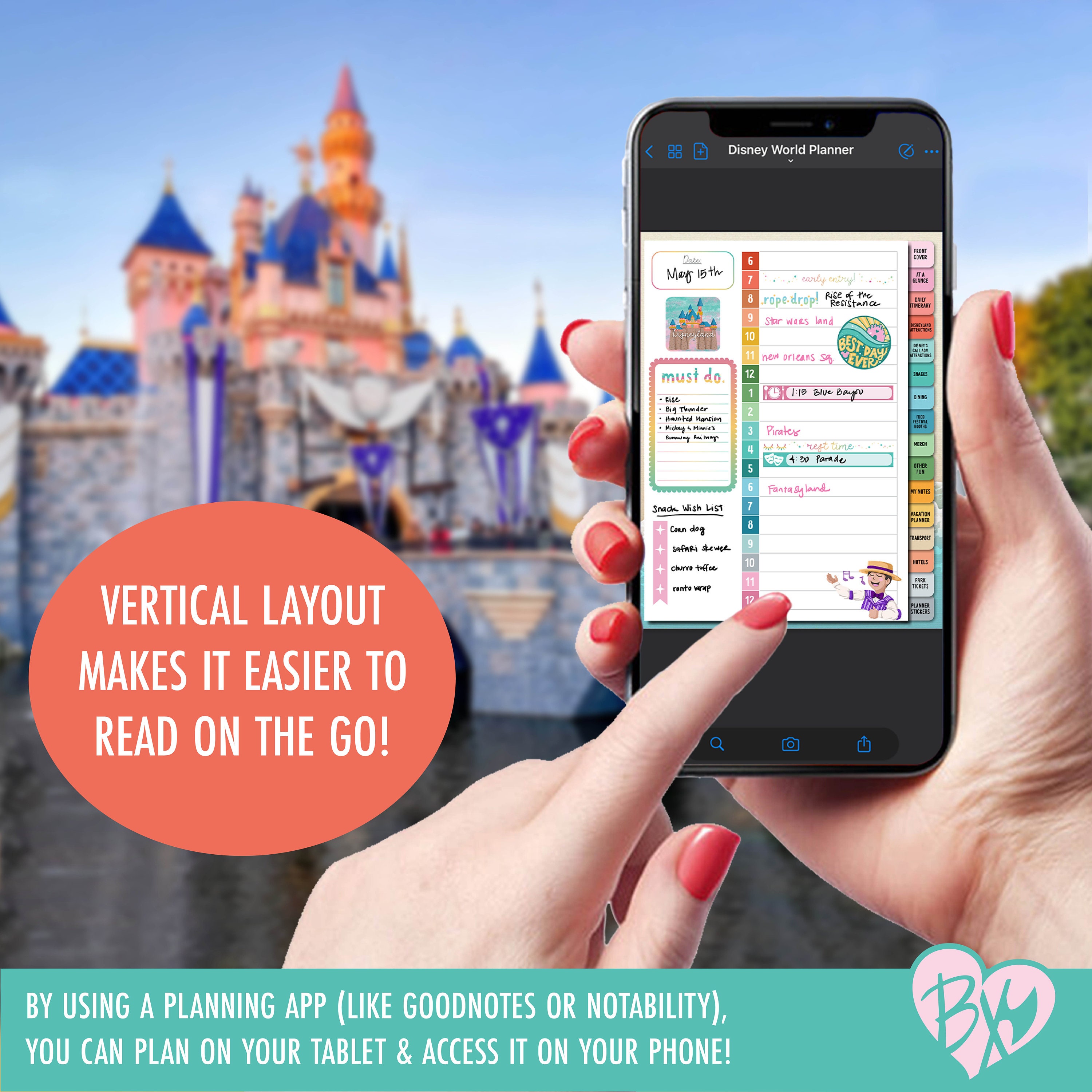 Dis Land Rainbow Vacation Planner - Etsy