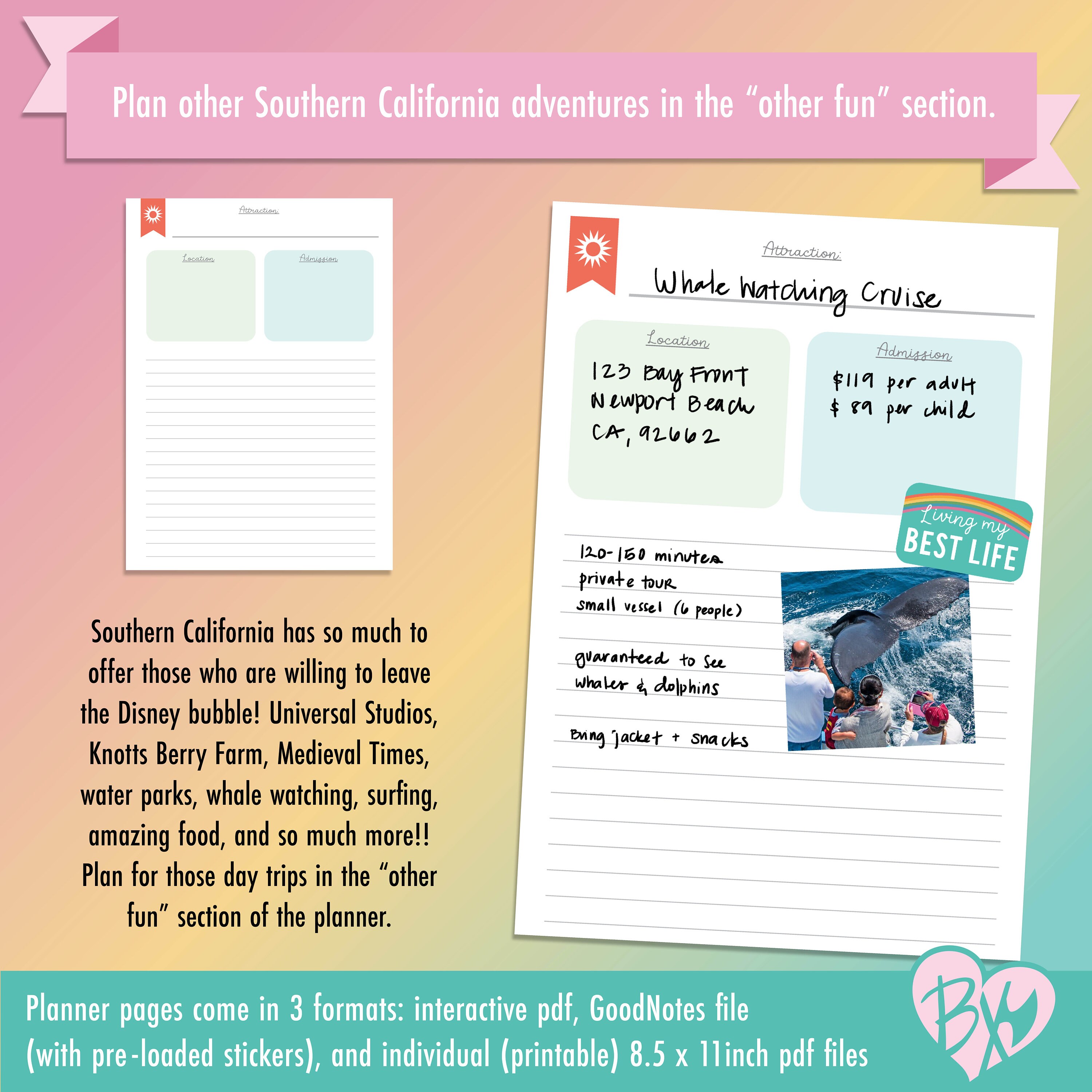 Dis Land Rainbow Vacation Planner - Etsy