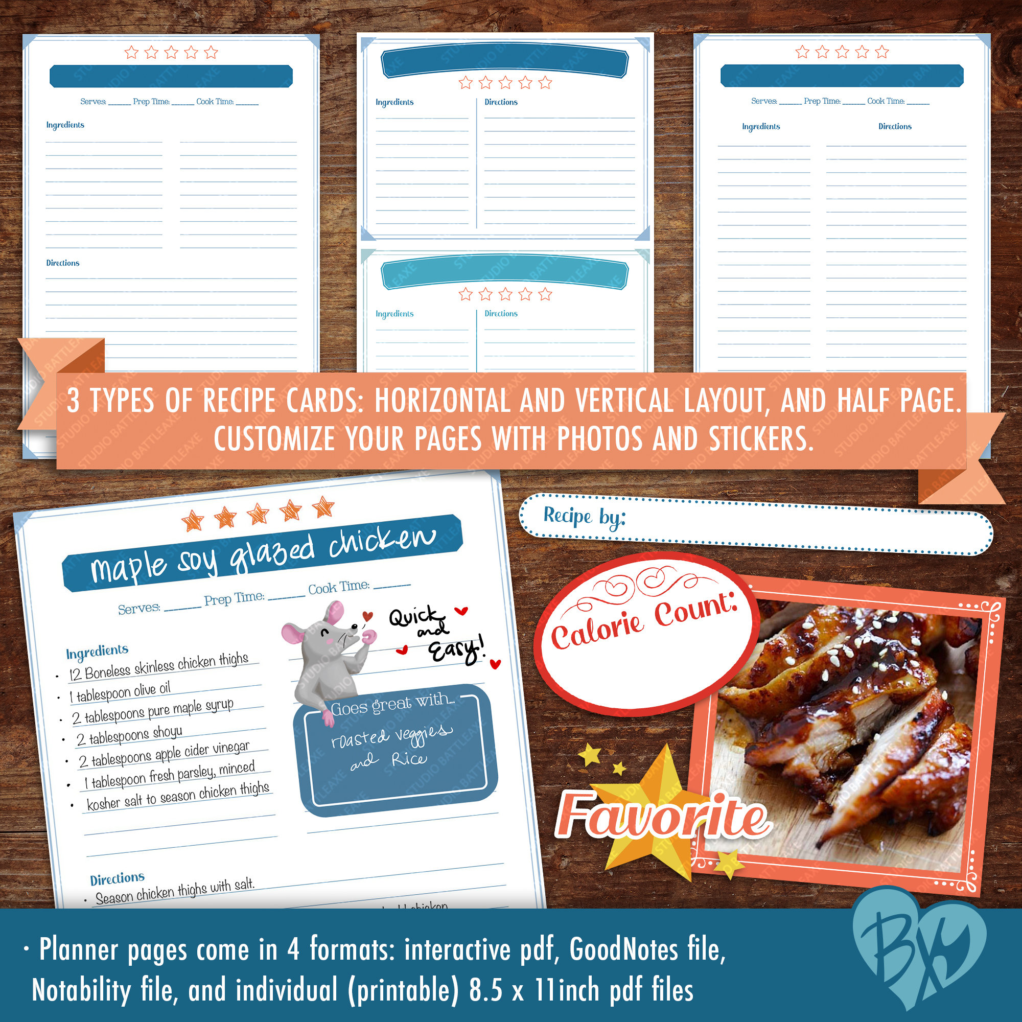 I Can Cook Digital RECIPE BOOK & STICKERS - Etsy.de