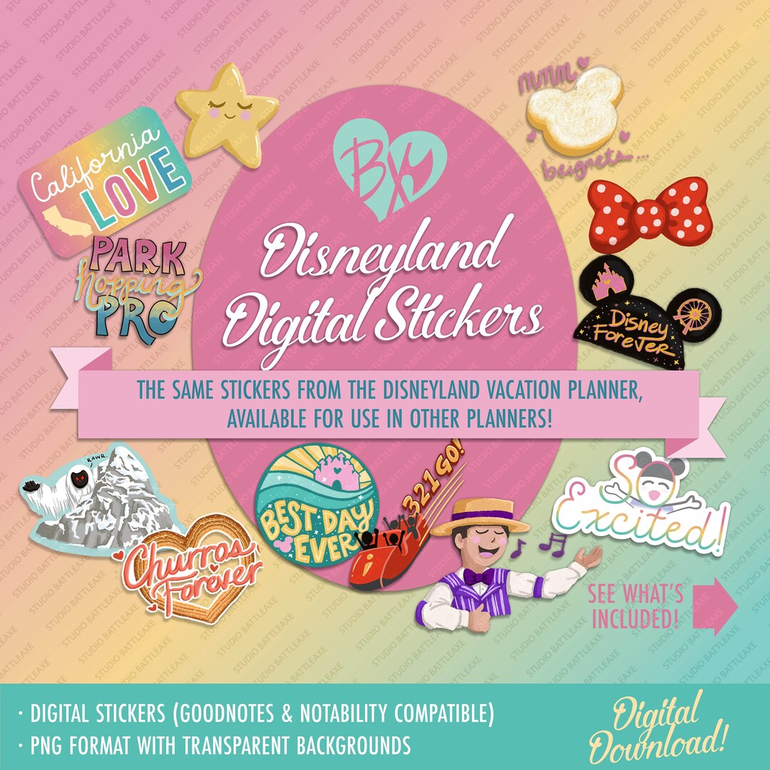 Dis Land Digital Planner Stickers - Etsy