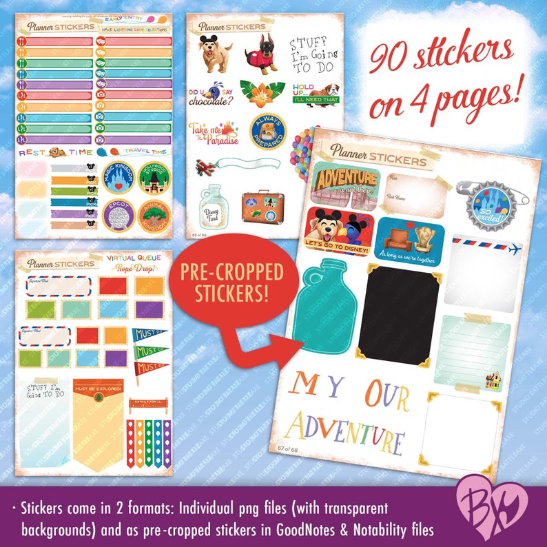 Dis World Digital Vacation PLANNER AND STICKERS adventure - Etsy
