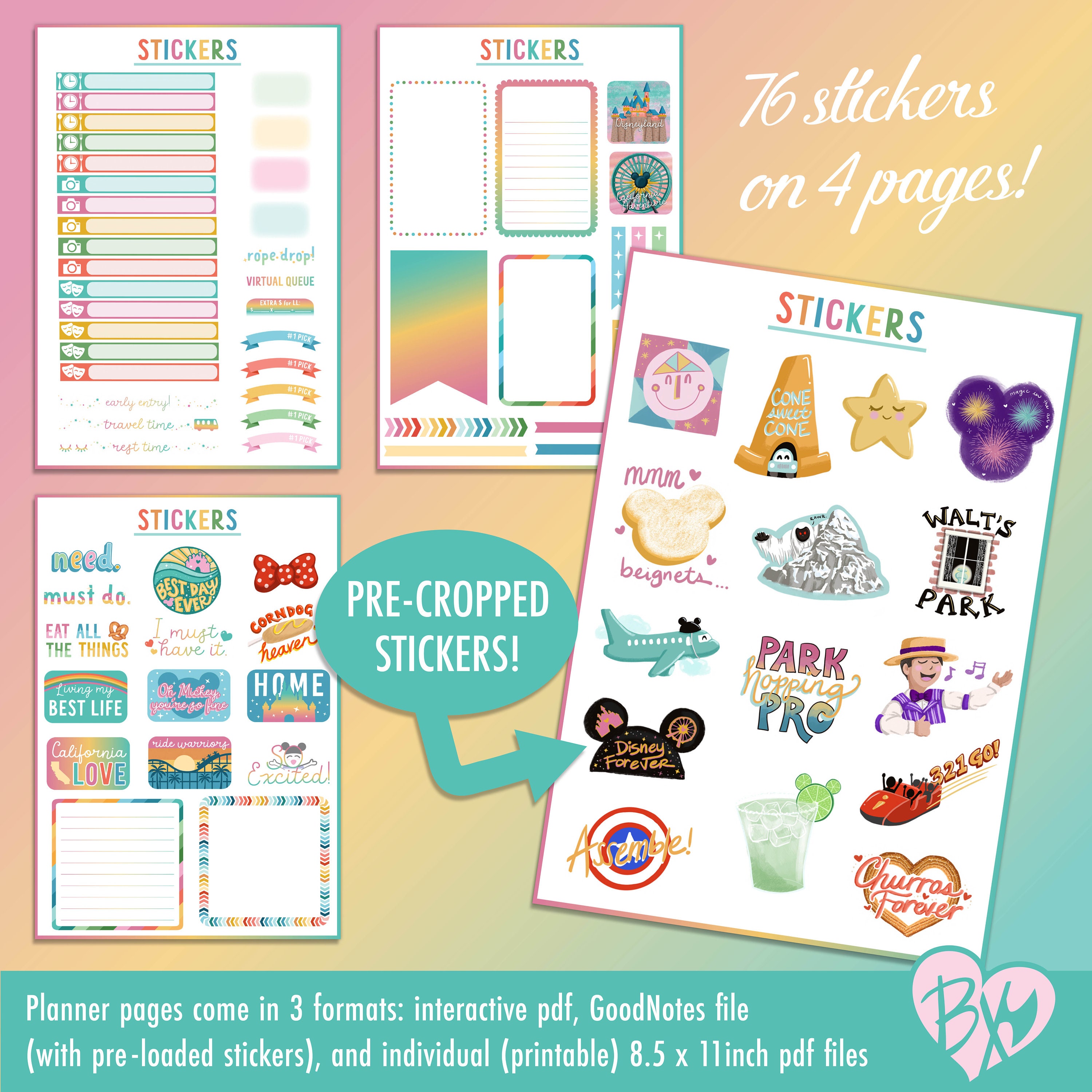 Dis Land Rainbow Vacation Planner - Etsy