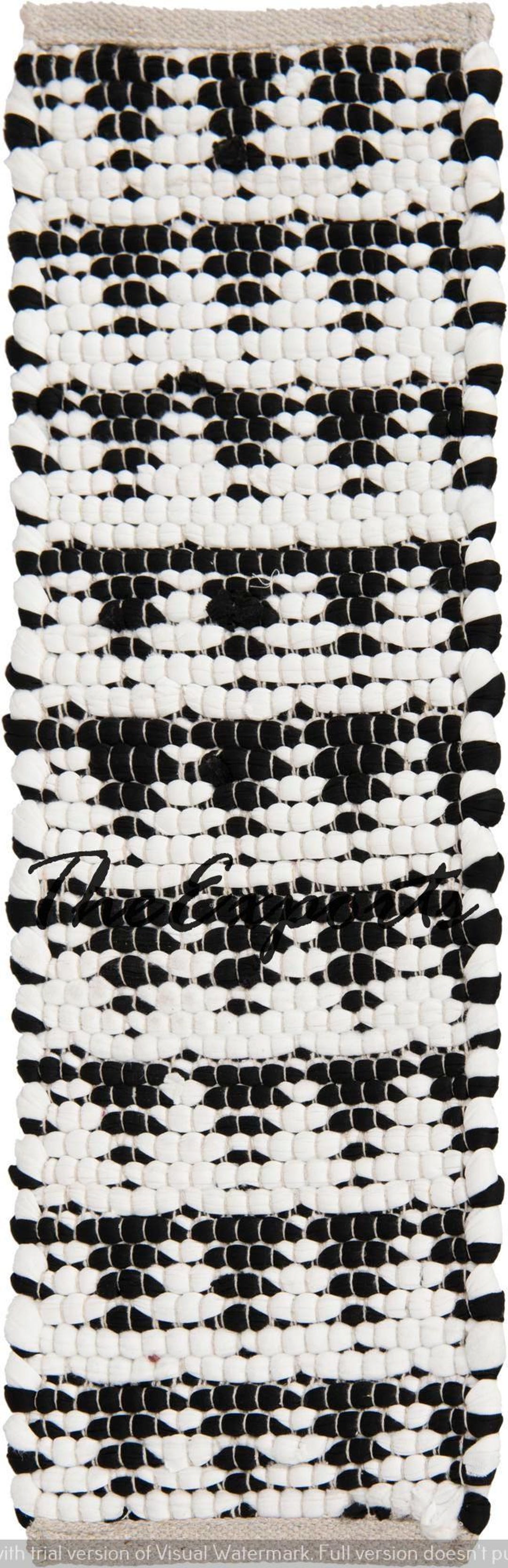 Braided Jute & Denim Stair Treads, Natural Chindi Cotton Woven Rugs ...