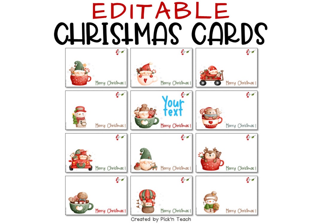 Editable Christmas Cards Greetings Writing Activities Family and ...