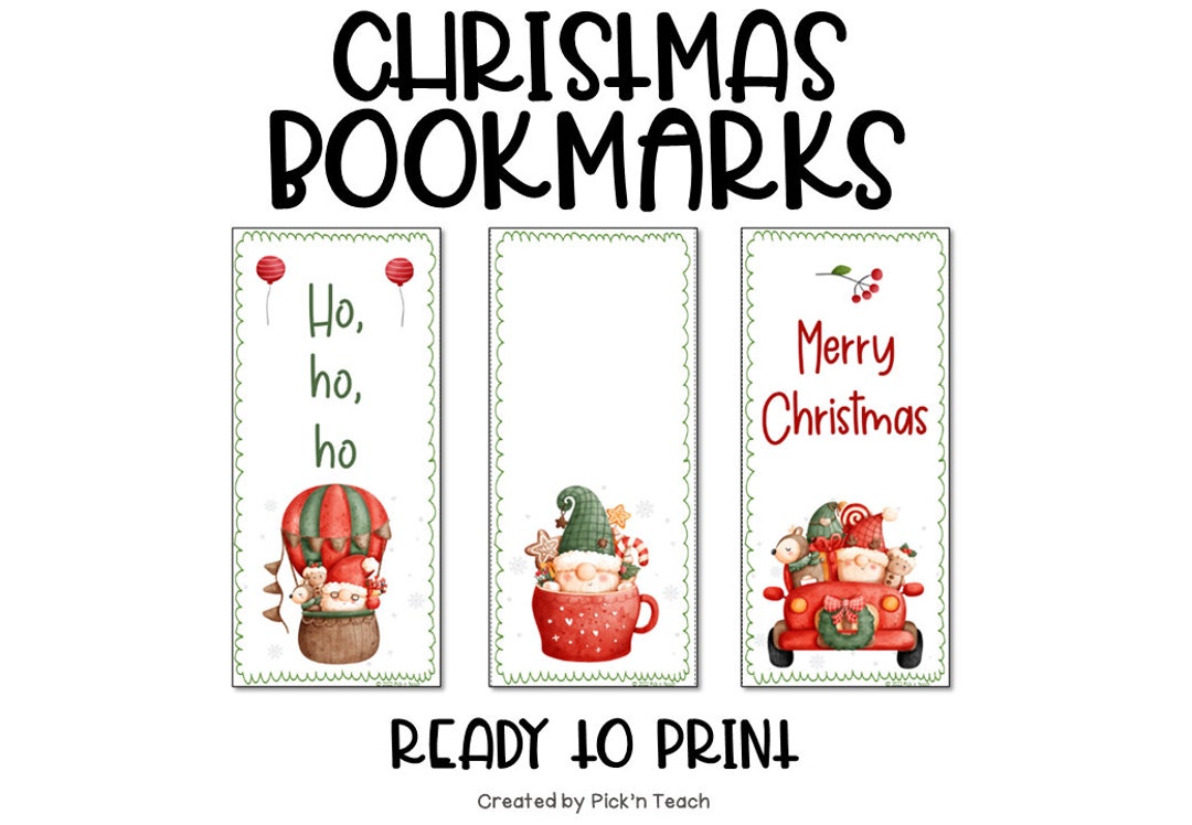 36 Bookmarks to Print for December,christmas Greetings Gifts Family and ...