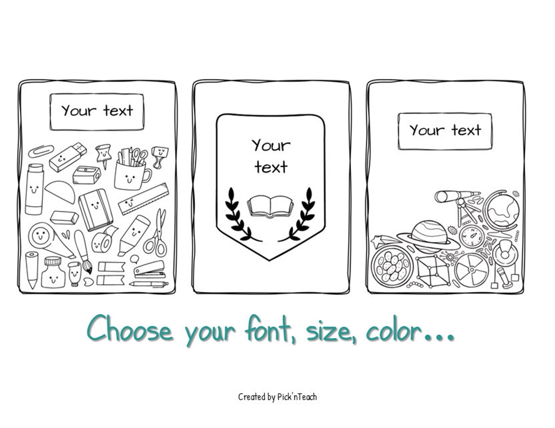 EDITABLE Coloring Book Covers / Pages for Back to School 60+ Templates ...