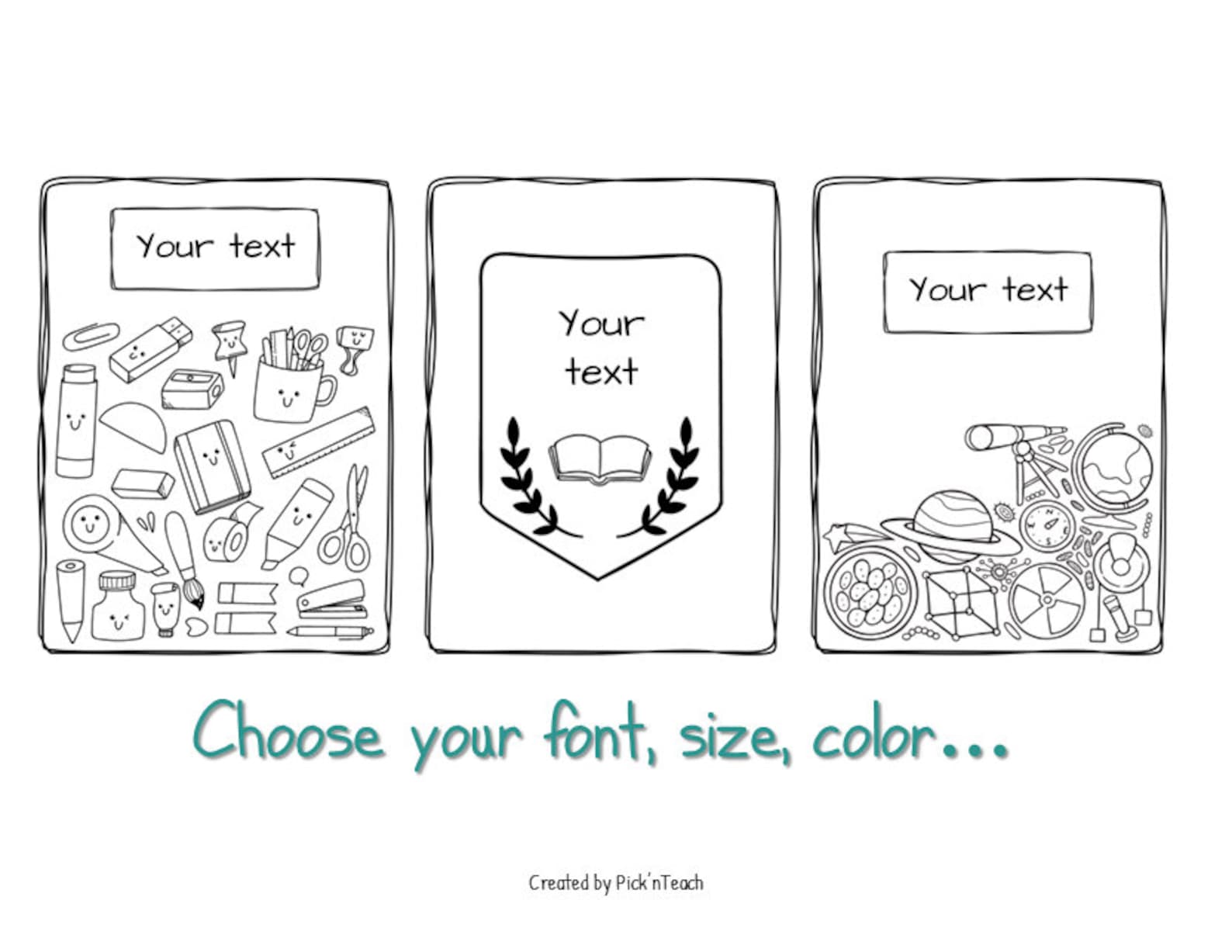 EDITABLE Coloring Book Covers / Pages for Back to School Add - Etsy