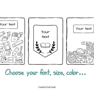 EDITABLE Coloring Book Covers / Pages for Back to School Add - Etsy