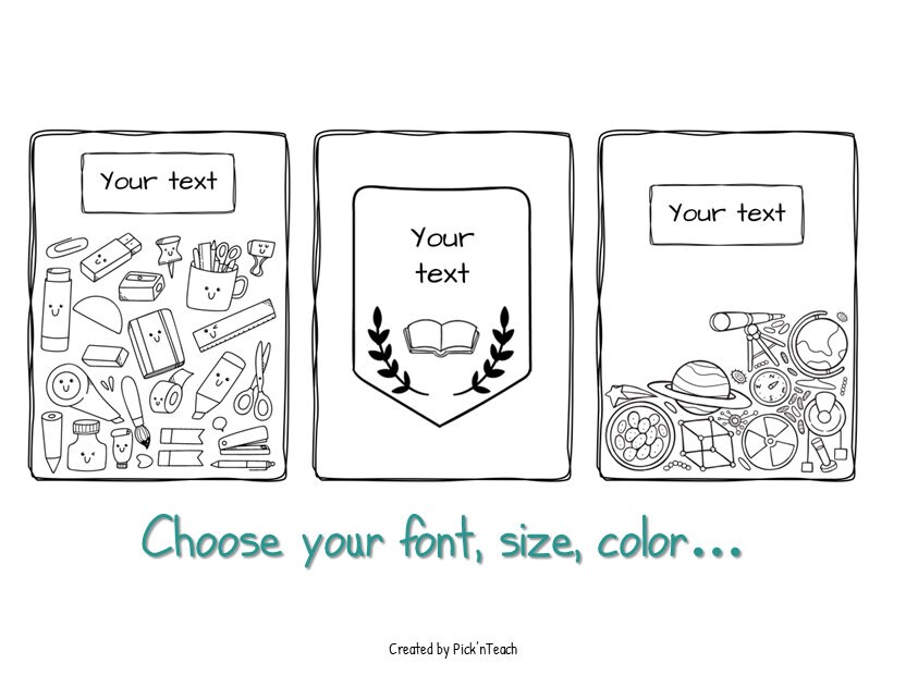 EDITABLE Coloring Book Covers / Pages for Back to School Add - Etsy