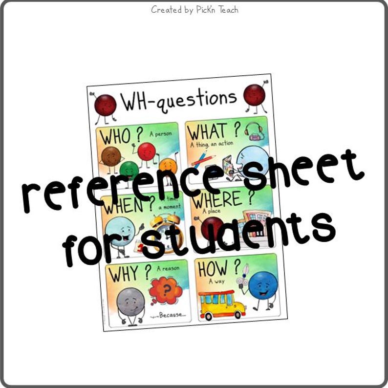 WH Questions - Classroom Posters and Reference Sheets for Kids - DUDES ...