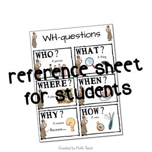 WH Questions - Posters for the Classroom and Reference Sheet for ...