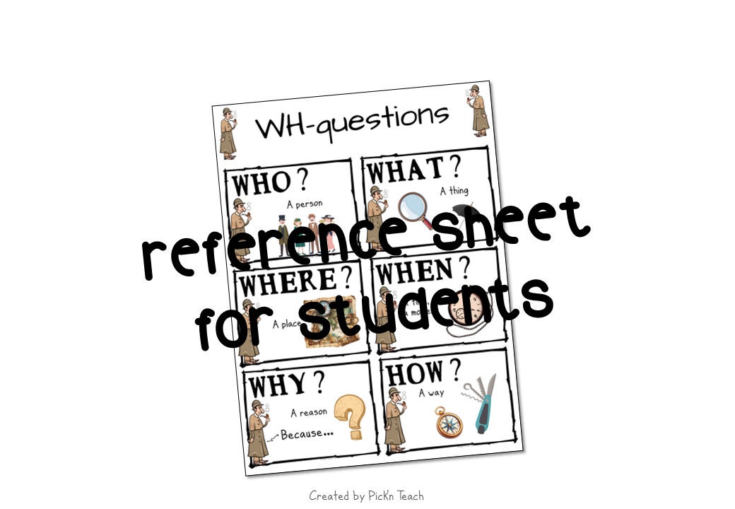 WH Questions - Posters for the Classroom and Reference Sheet for ...