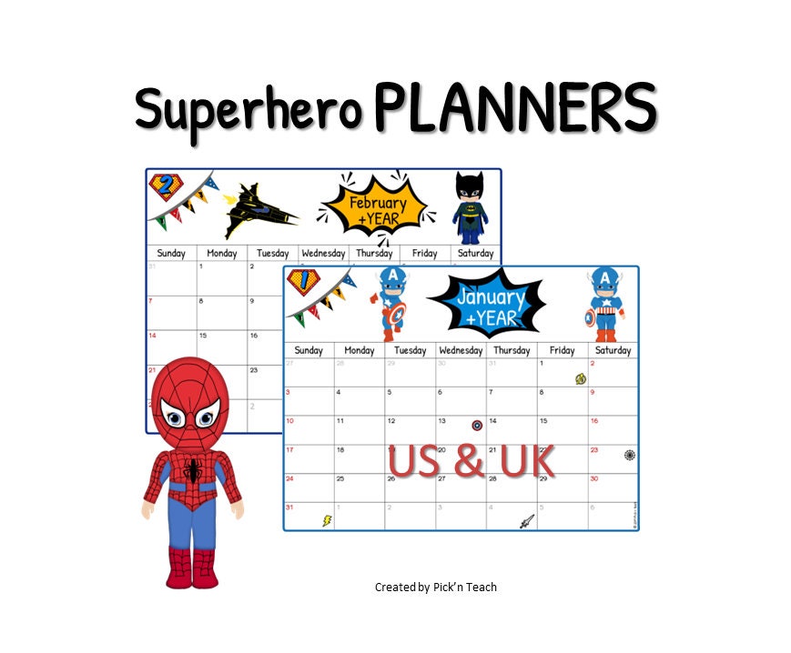 Monthly PLANNERS 2023, 2024 & 2025 Printable Calendar Monday to Sunday ...