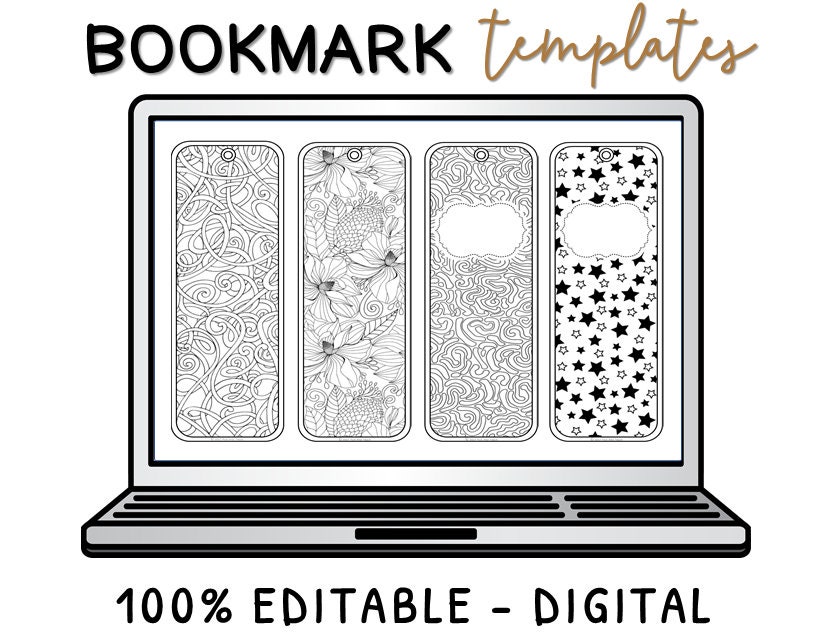 Editable COLORING BOOKMARKS - Personalize, Add Your Own Text & Images ...