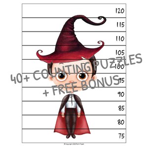 Number PUZZLES for Wizards to Learn Counting by 1s, 2s, 3s, 5s, 10s ...