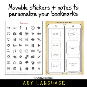 EDITABLE Bookmark Templates Add Your Text, Pictures... for Google ...