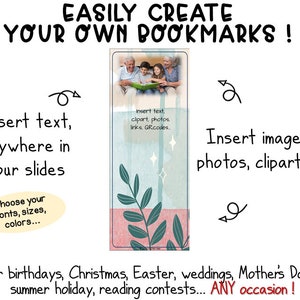 Editable BOOKMARK Templates of Abstract NATURE - Add Your Own Text and ...