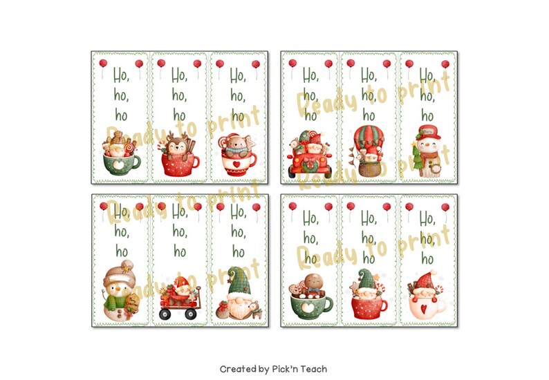 36 Bookmarks to Print for December,christmas Greetings Gifts Family and ...