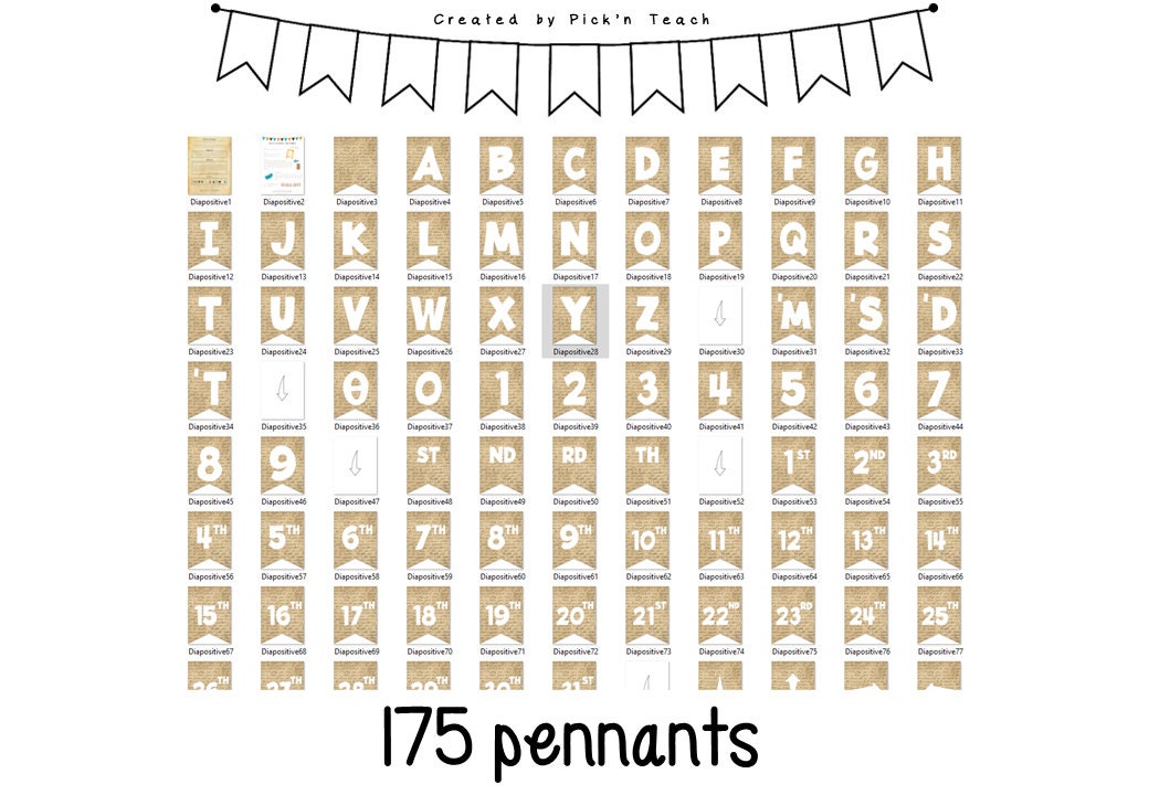 Printable BANNER Templates With 175 Pennants Parchment Words for ...