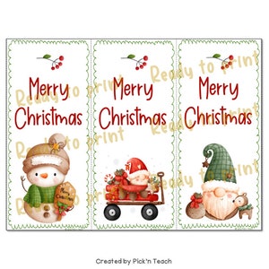 36 Bookmarks to Print for December,christmas Greetings Gifts Family and ...