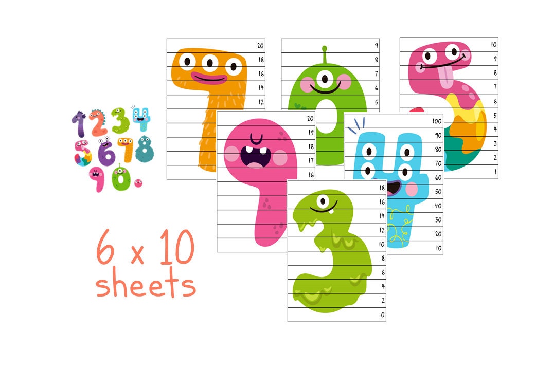 Number Puzzles Counting Puzzles to Learn With Little Monsters for ...