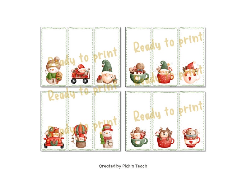 36 Bookmarks to Print for December,christmas Greetings Gifts Family and ...