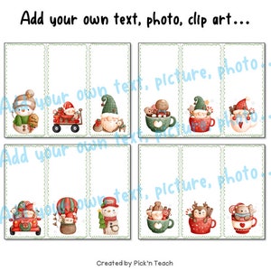 Editable BOOKMARK Templates for Christmas - Add Your Own Text and ...
