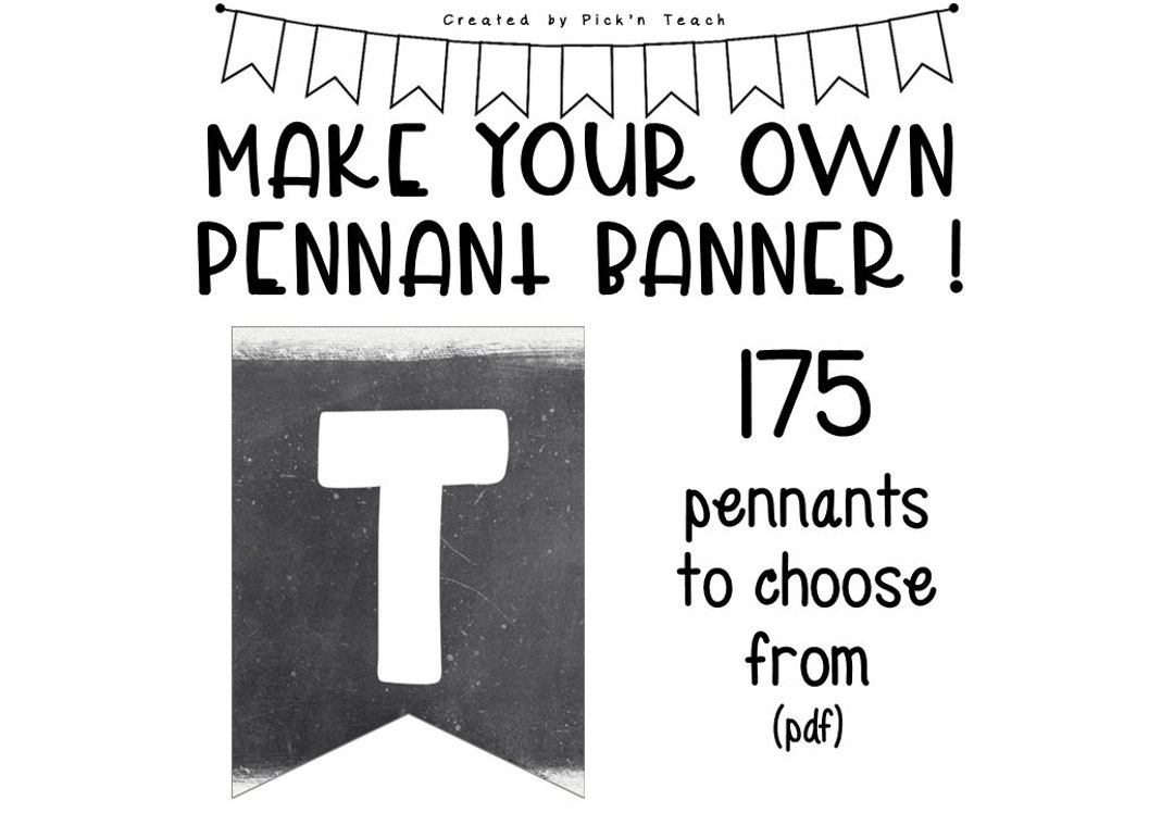 Printable BANNER Templates Including 175 Pennants Grunge Board for ...