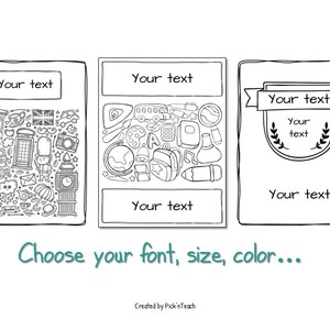 EDITABLE Coloring Book Covers / Pages for Back to School 60+ Templates ...