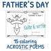 Father’s Day Acrostic Poems to Write and Color for Kids - Etsy