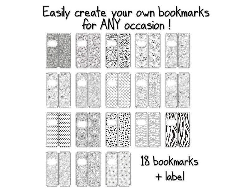 36 Double-sided COLORING BOOKMARKS for Any Occasion - Print and Color ...