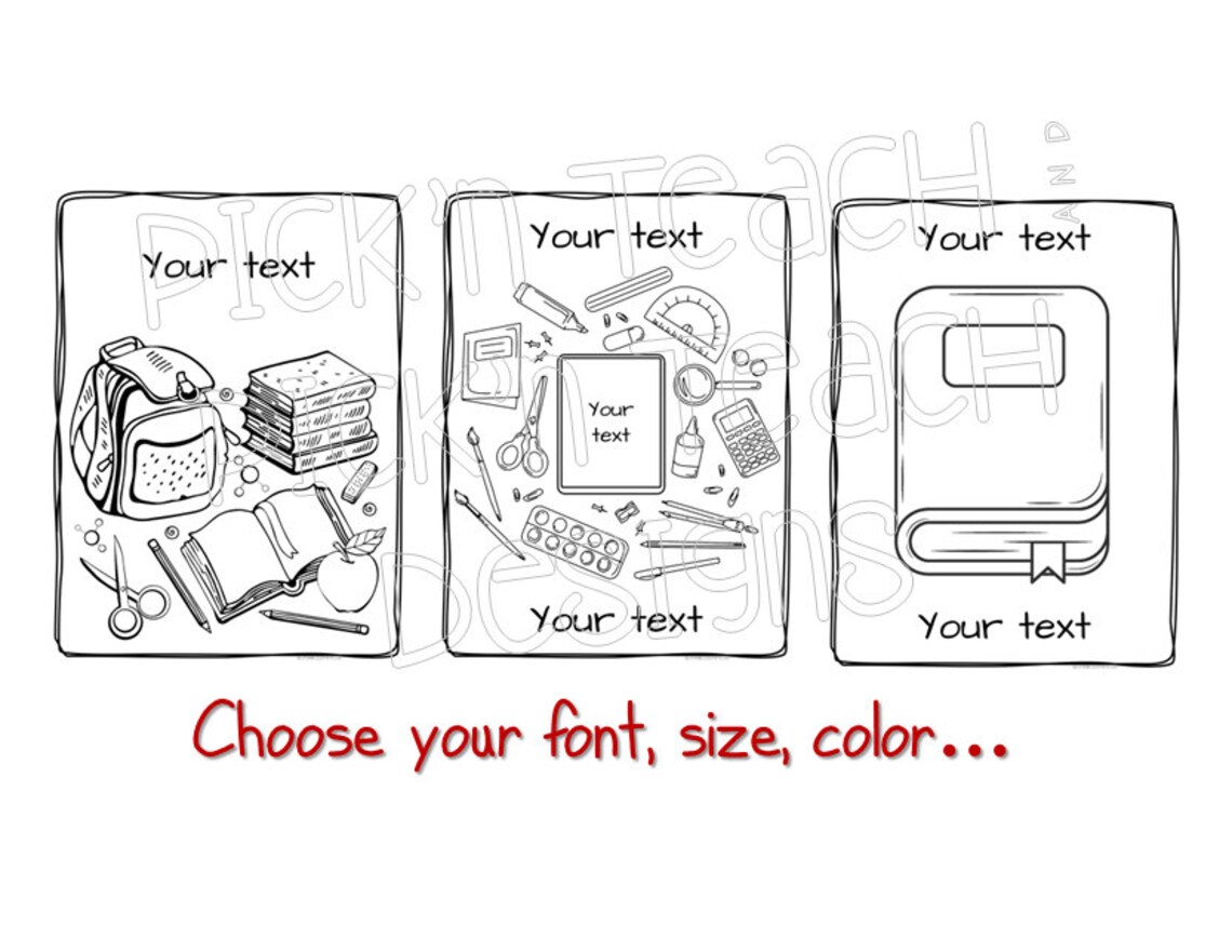 EDITABLE Coloring Book Covers / Pages for Back to School 60+ Templates ...