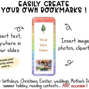 Editable Double-sided BOOKMARK Templates B&W and Colors - Add Your Own ...