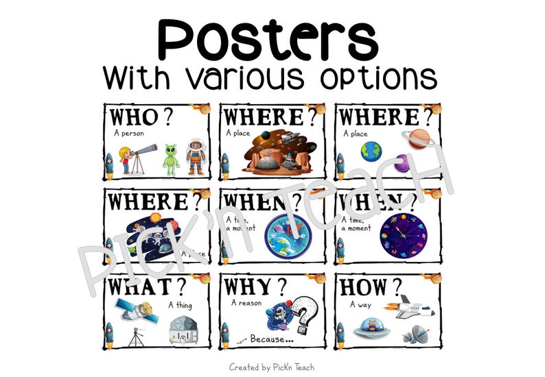 WH Questions - Posters for the Classroom and Reference Sheets for ...
