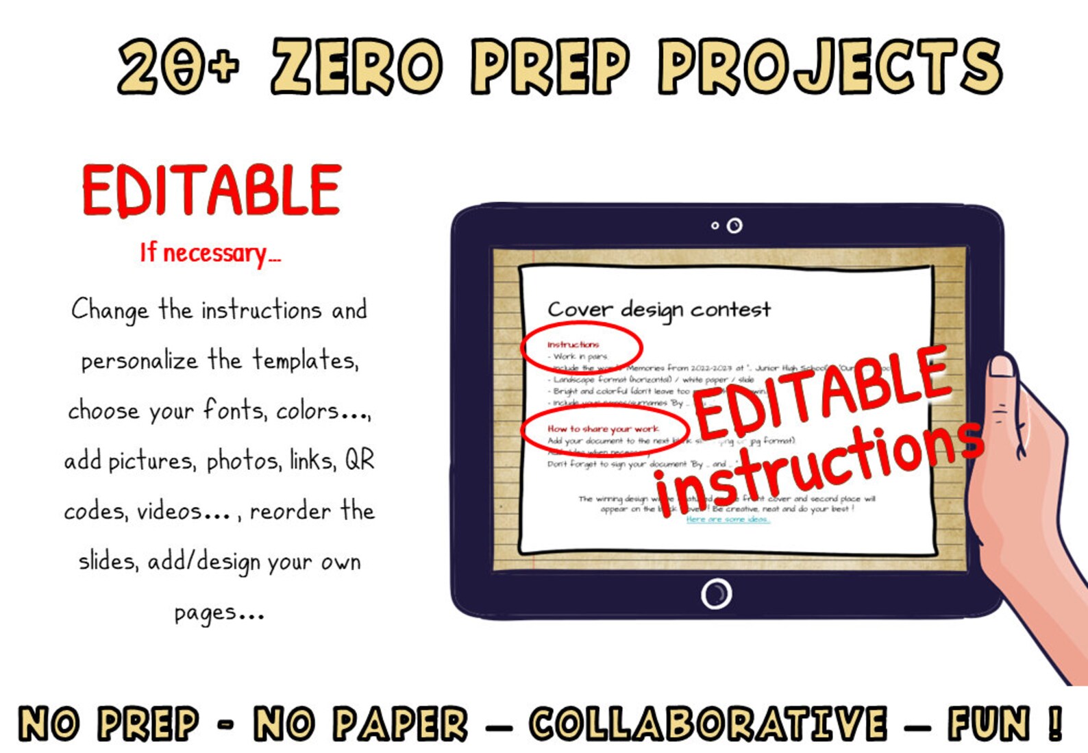 Digital Class YEARBOOK or Memory Book Templates - NO PREPARATION Ready ...