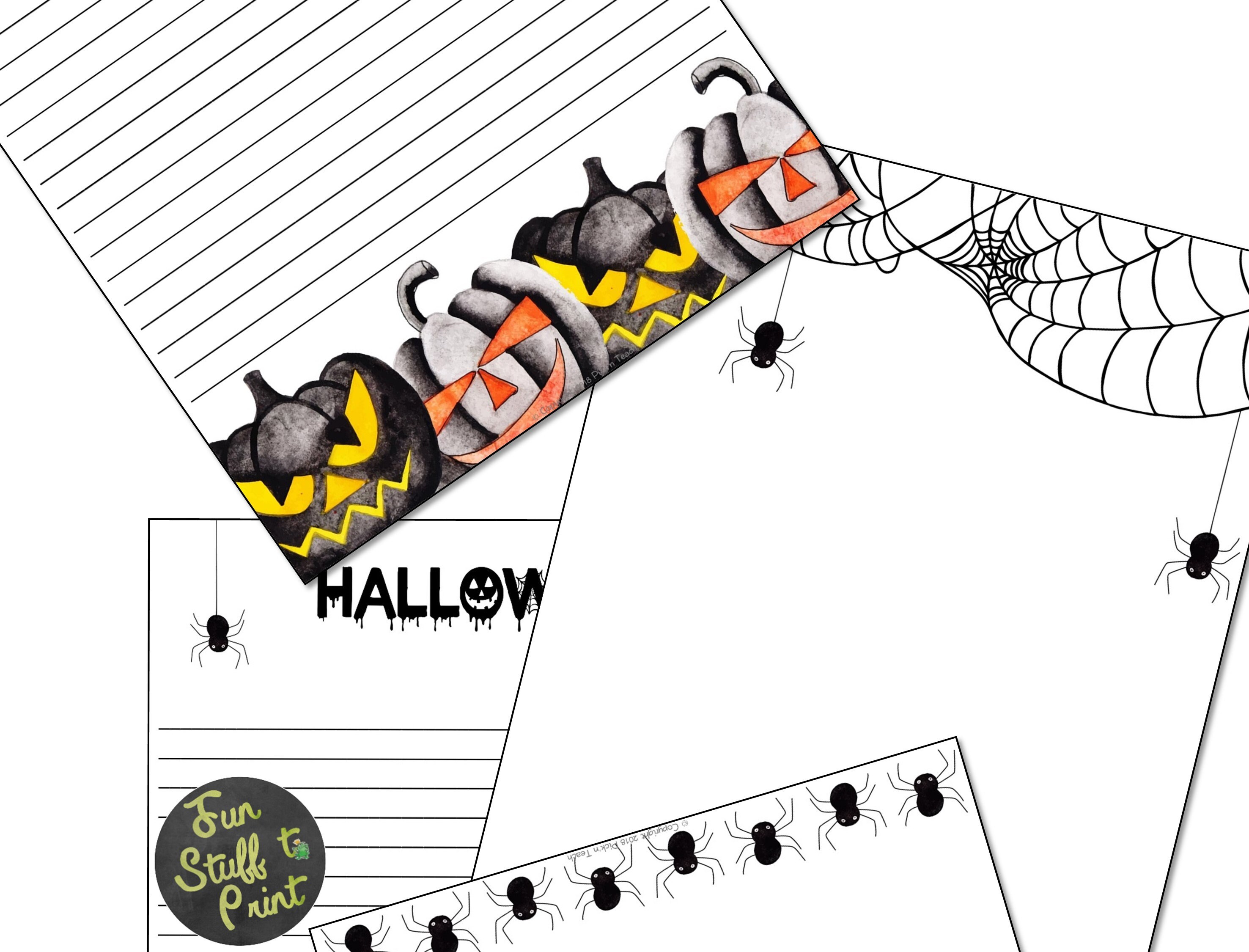 Halloween Writing or Drawing Paper Instant Download - Etsy