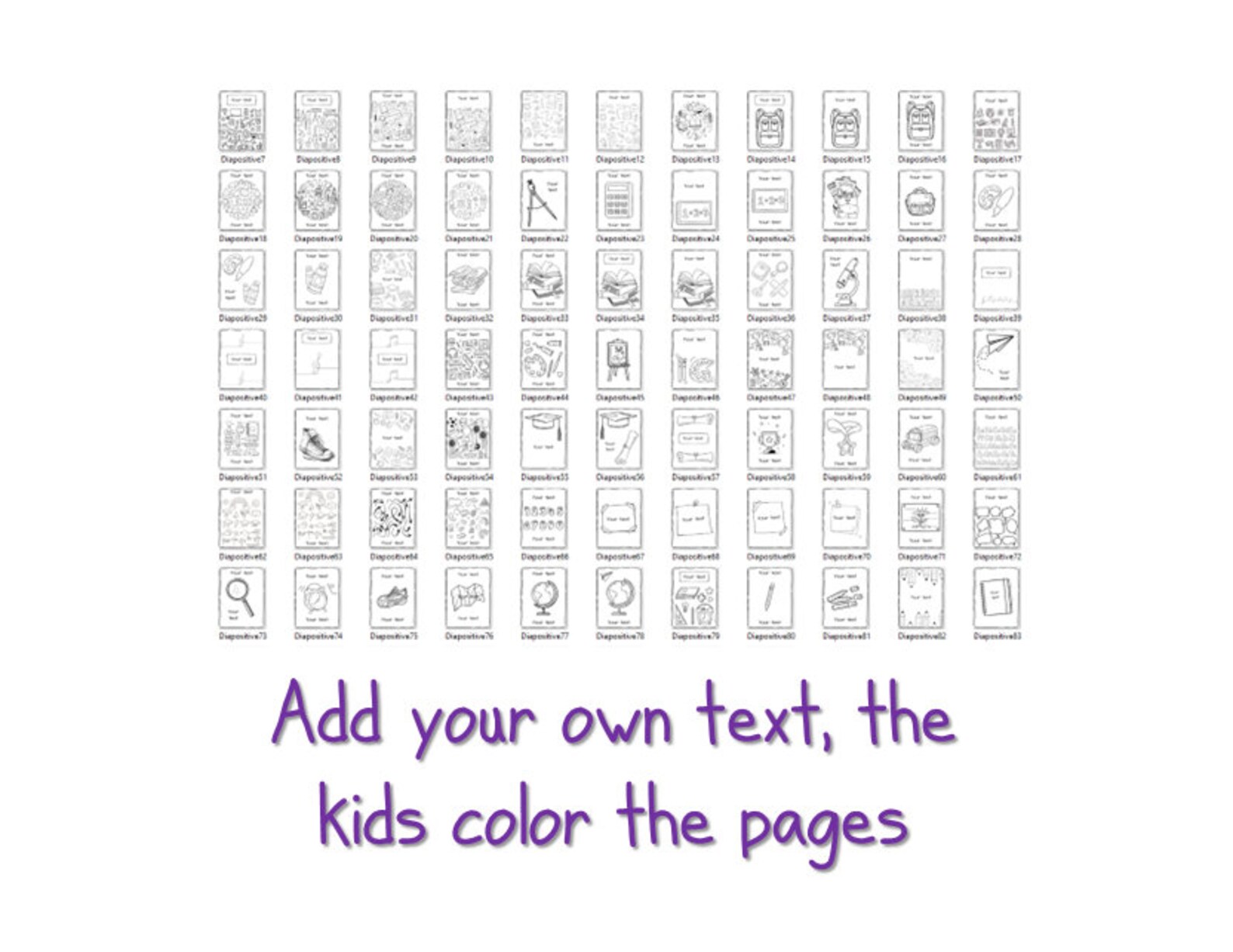 EDITABLE Coloring Book Covers / Pages for Back to School 60+ Templates ...