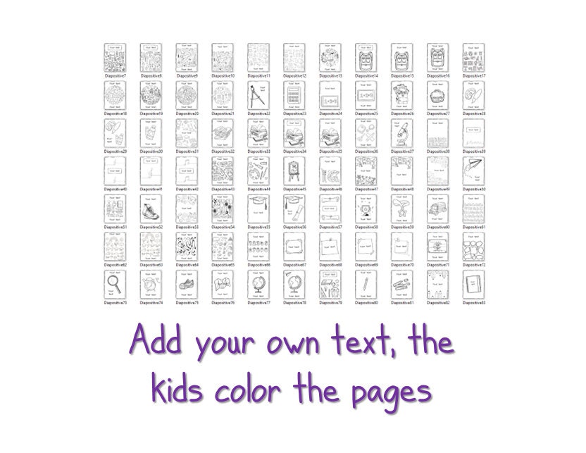 EDITABLE Coloring Book Covers / Pages for Back to School 60+ Templates ...