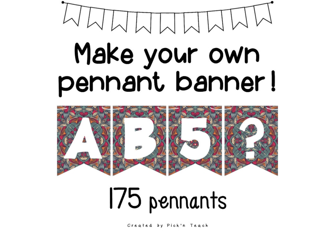 Printable BANNER Templates 175 Pennants for Birthday, Anniversary, Baby ...